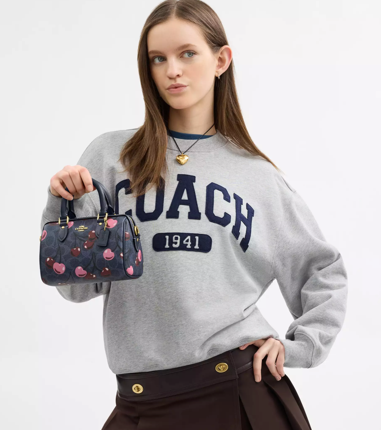 Coach Mini Rowan Crossbody Bag In Signature Canvas With Cherry Print ...