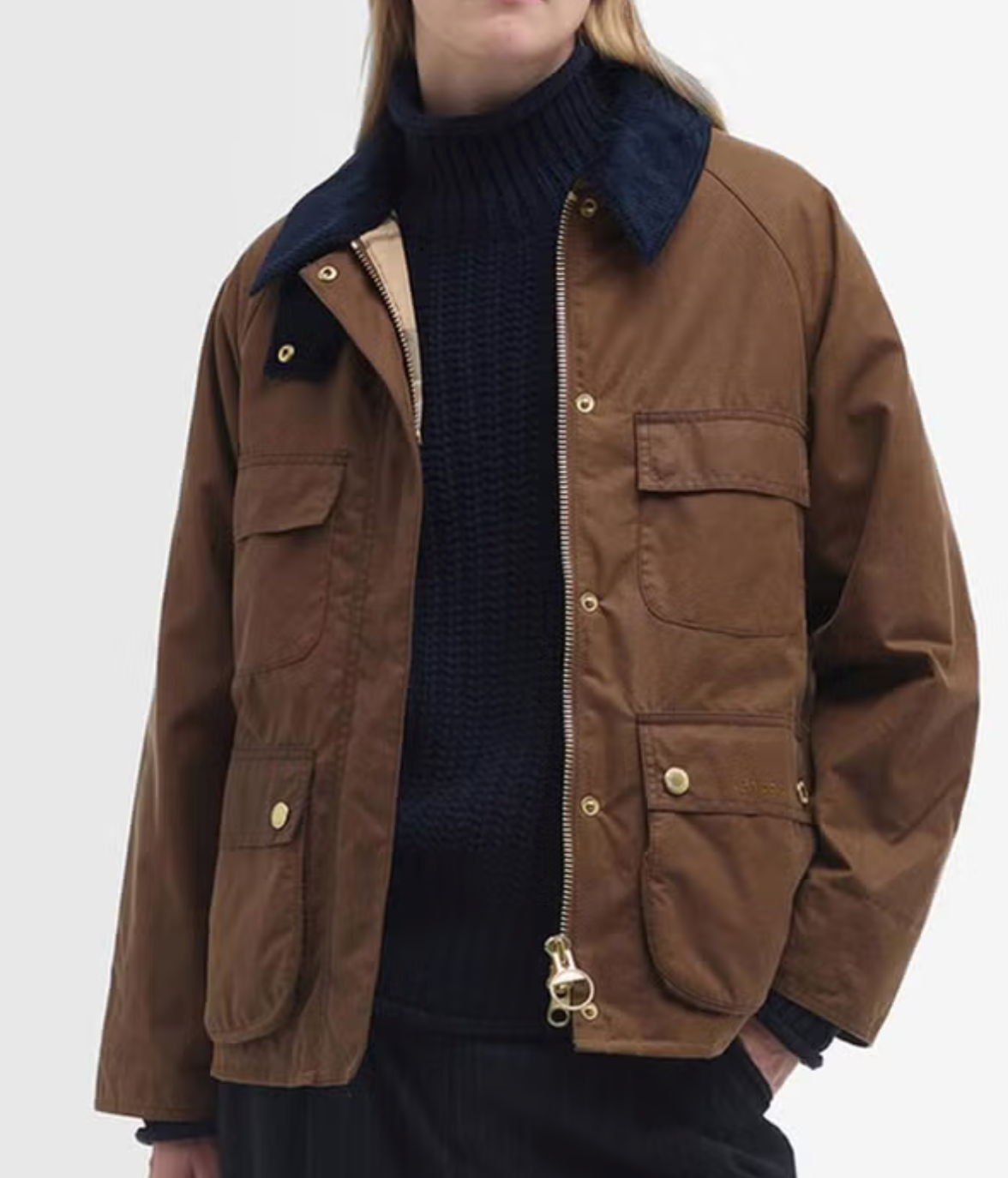 Barbour Ruth Wax Jacket Tan Color — PARK PREMIUM